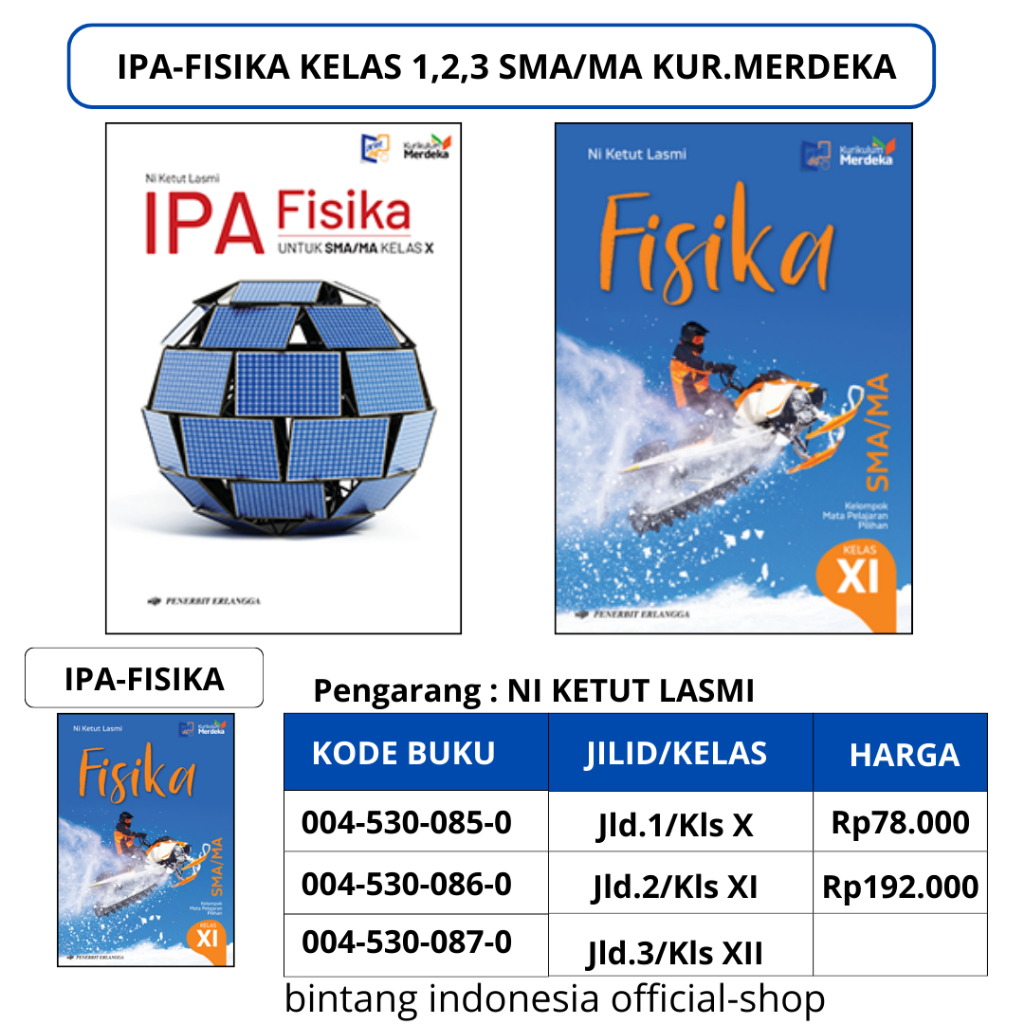 Jual Erlangga - IPA FISIKA Kelas 1/X & 2/XI SMA/MA Kurikulum Merdeka | Shopee Indonesia