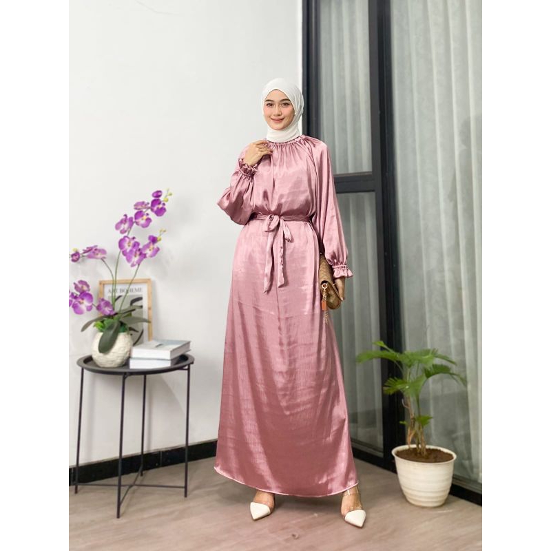 Jual LUNA DRESS BAHAN GRADENZA SHIMER SILK PREMIUM TIDAK NERAWANG/DRESS SHIMER | Shopee Indonesia