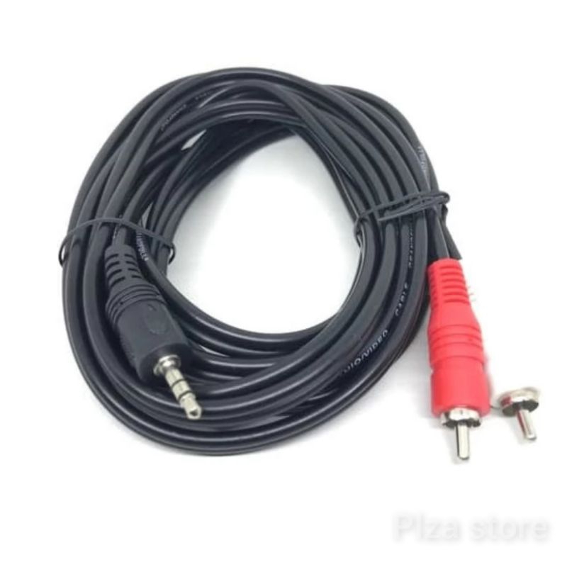 Jual Kabel mini stereo to 2 RCA kabel 3 meter/Kabel 2 ke 1 panjang 3 Meter/Kabel audio Jack 2 in ...