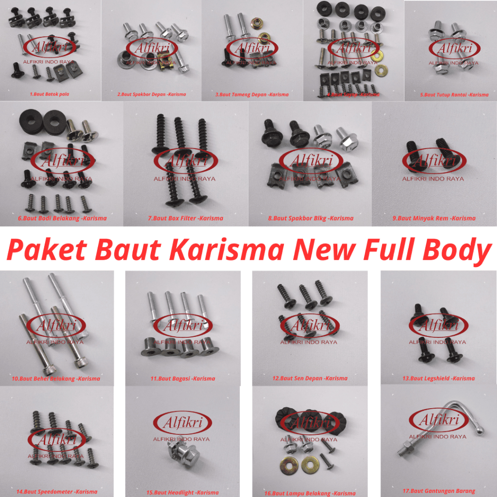 Jual 8 Karisma New Full Body / Baut Honda Karisma New Full Set / Baut ...