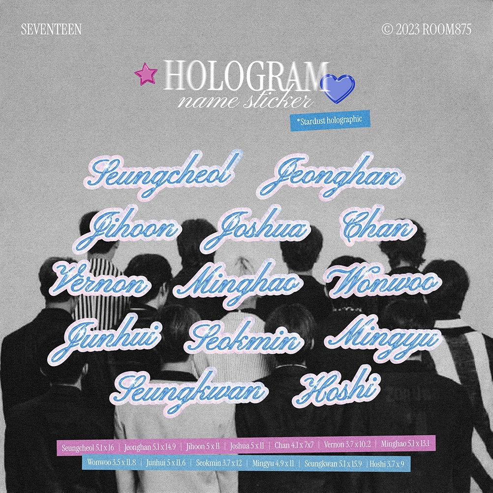 Jual [ROOM875] Hologram Name Stickers (SEVENTEEN) | Shopee Indonesia