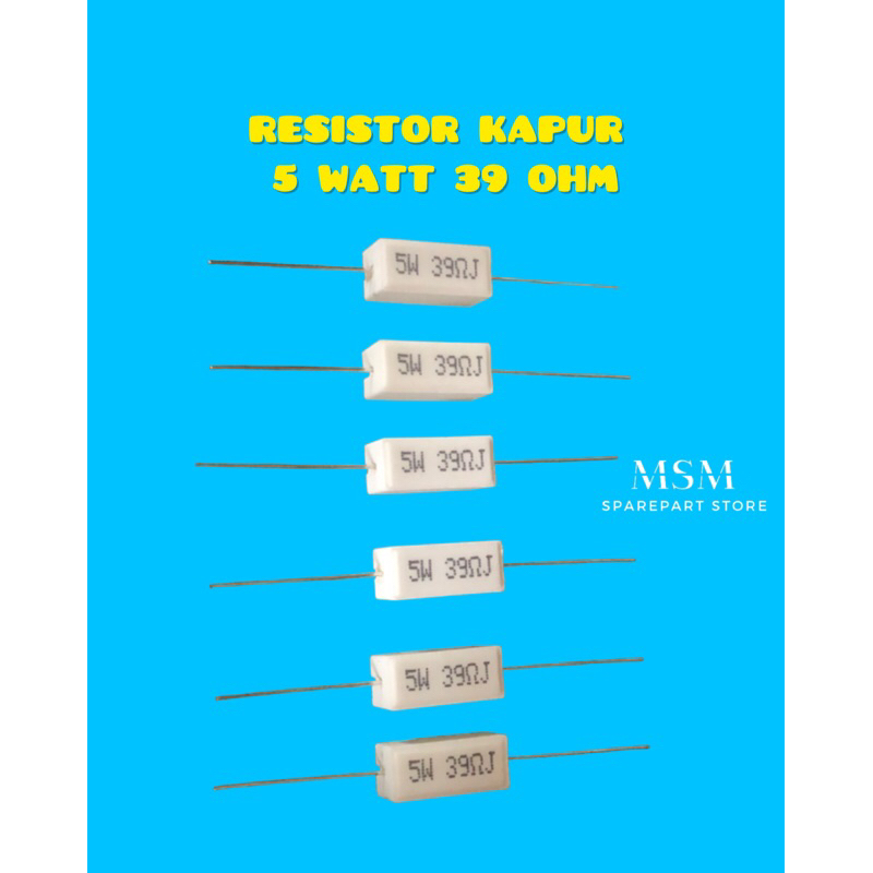 Jual RESISTOR KAPUR 5 WATT 39 OHM | Shopee Indonesia