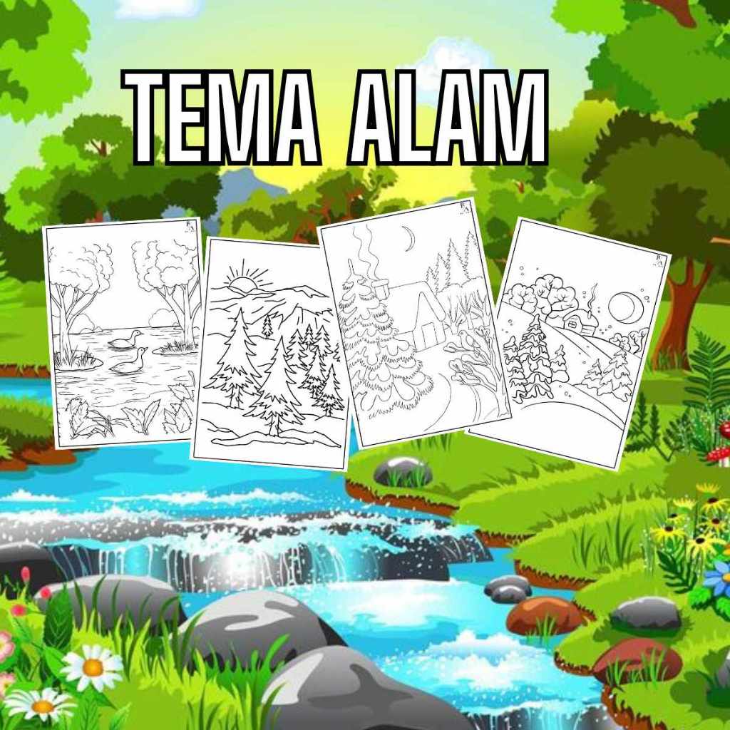 Jual kertas gambar mewarnai anak A4 (ALAM) | Shopee Indonesia