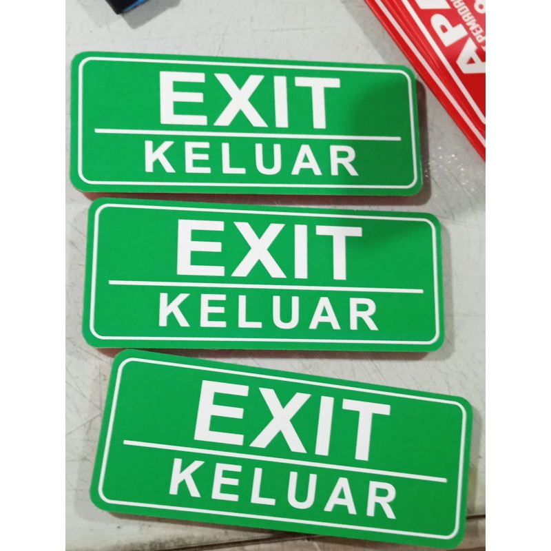 Jual exit petunjuk tanda sign akrilik keluar arah peringatan stiker ...