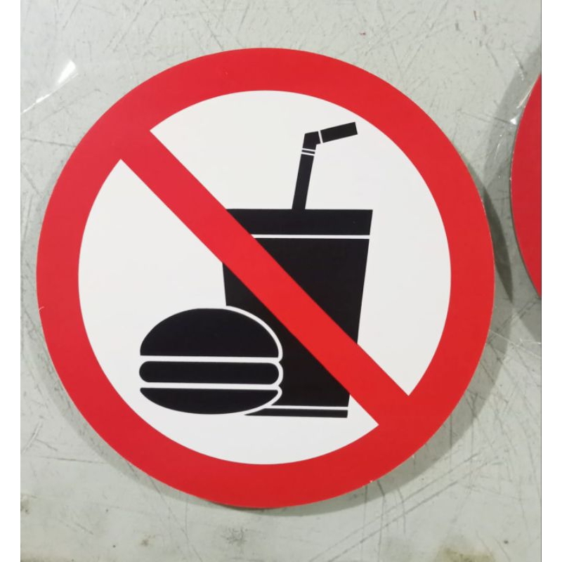 Jual dilarang bawa makanan & minuman peringatan makan petunjuk tanda ...