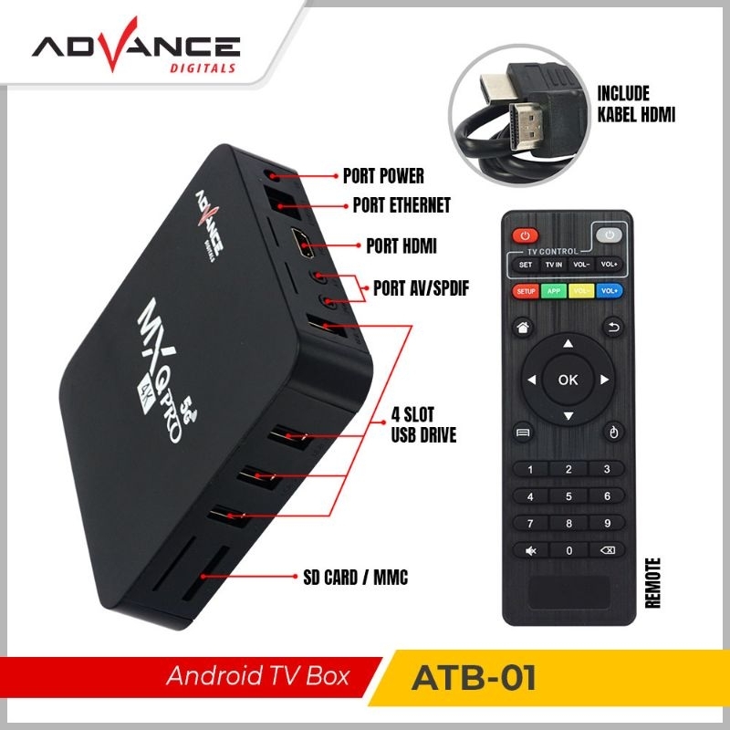 Jual Android Box ATB-01 Advance / ANDROID TV BOX 4K SUPPORT WIFI ...