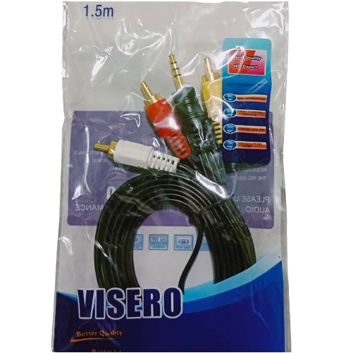 Jual Kabel Av Aux Rca 3 in 1 Visero Original Gold Plate Untuk Tv Tabung ...