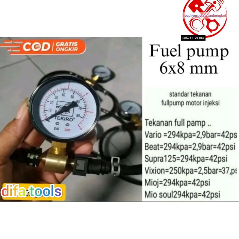 Jual Fuel Pump Tester Alat Cek Ukur Tekanan Bahan bakar motor injeksi ...