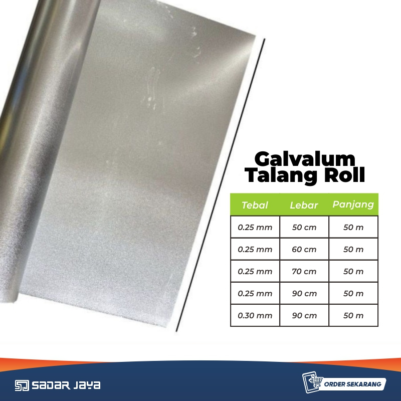 Jual Talang Roll Galvalum Lembaran 50 meter Tebal 0,25 0,30mm Lebar 50 ...