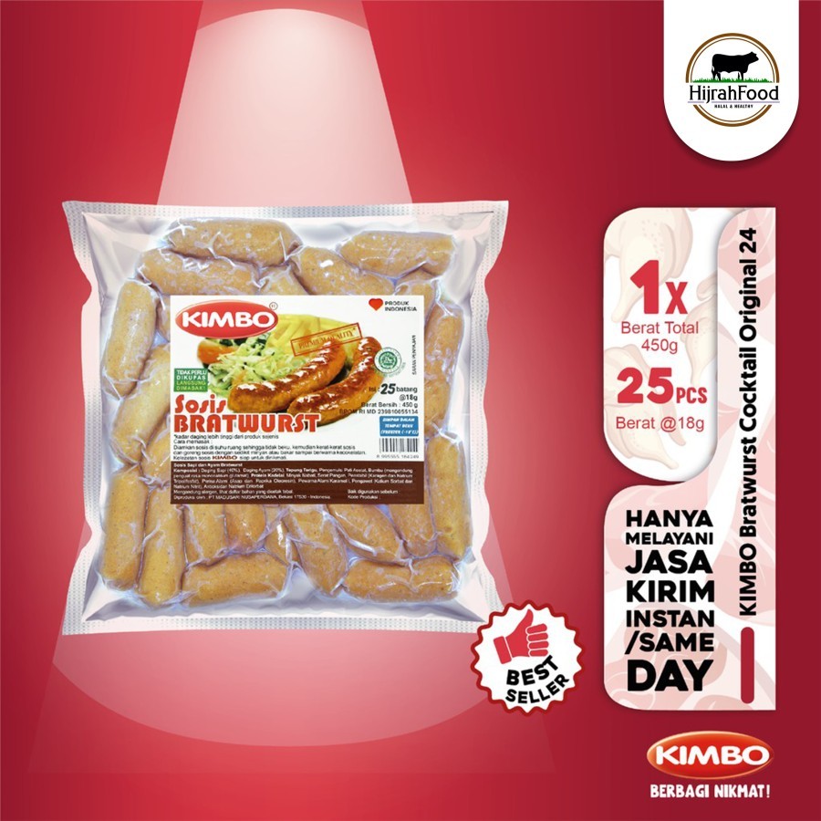 Jual Kimbo Sosis Sapi Bratwurst Cocktail Original Premium Siap Masak ...