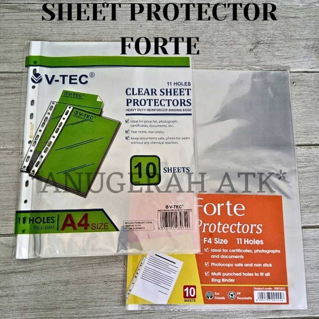Jual (1 Pack = 10lbr) Plastik Pocket PP Sheet Protector F4 & A4 clear ...