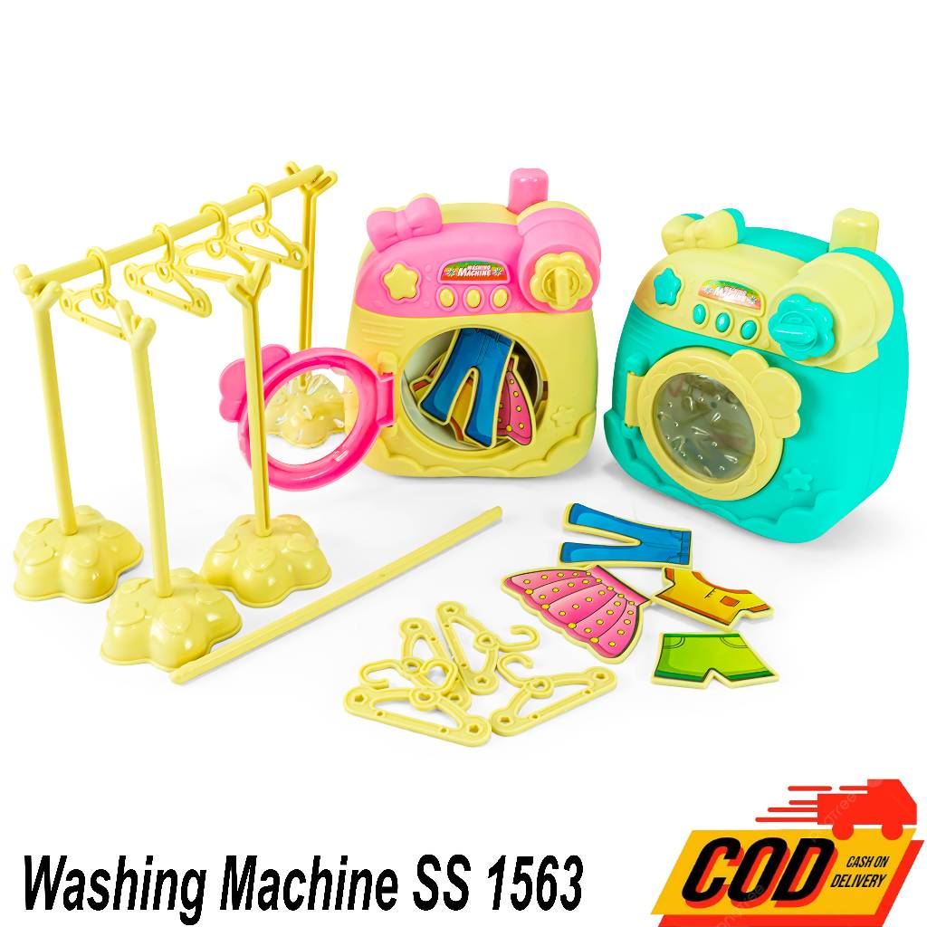 Jual Mainan Anak Mesin Cuci Dan Pakaian Plastik Washing Machine SS 1563 ...