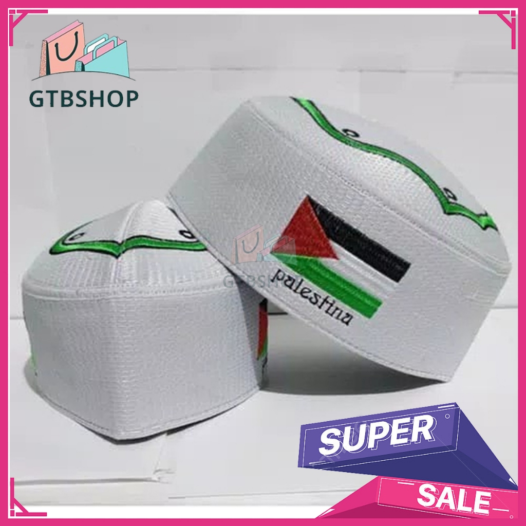 Jual GTBSHOP-Peci Kopiah Logo For Palestina Terbaru Songkok Palestina ...