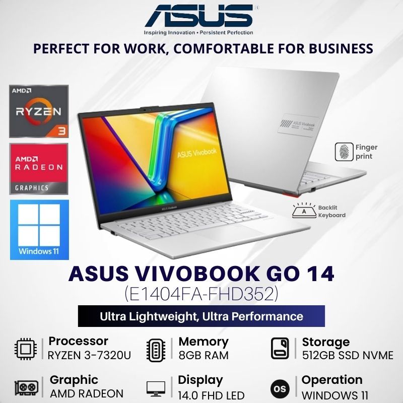 Jual LAPTOP GAMING ASUS VIVOBOOK GO 14 E1404FA-FHD352 RYZEN 3 7320U RAM ...