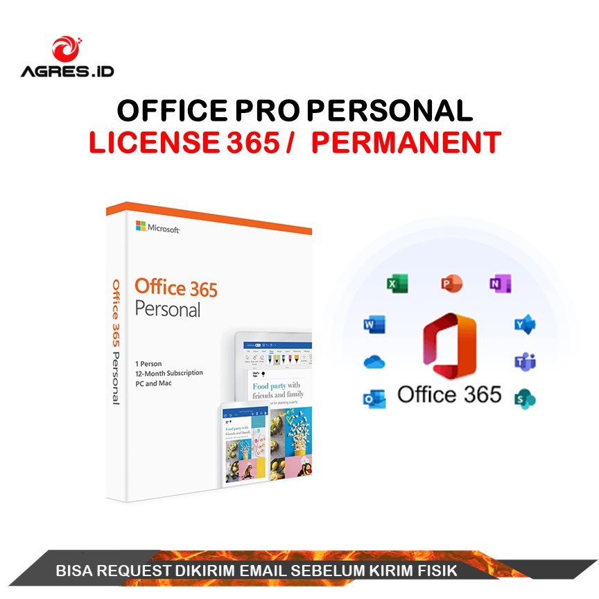 Jual MICROSOFT OFFICE PRO PERSONAL LICENSE 365/OHS ORIGINAL 1YEAR ...