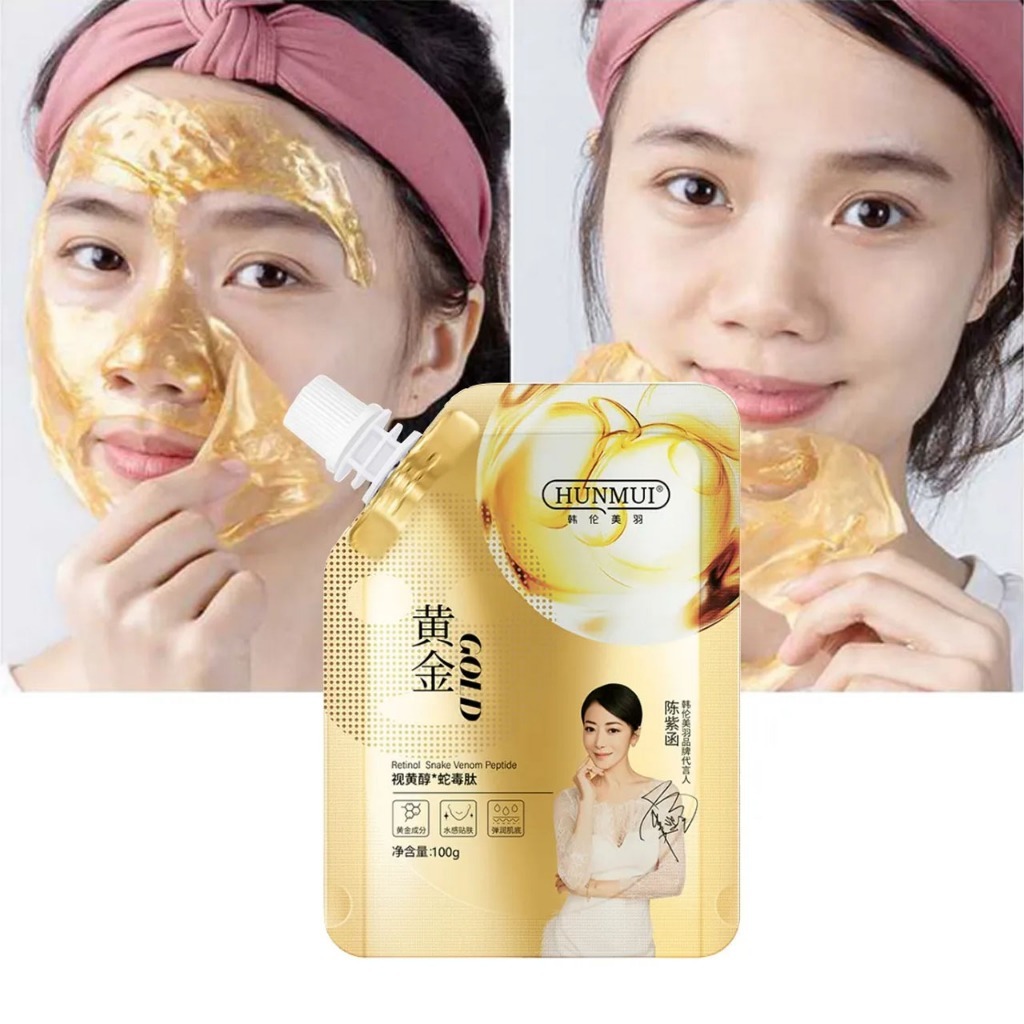Jual Retinol Gold Peel Off Mask HUNMUI Masker Wajah Emas Anti Aging ...