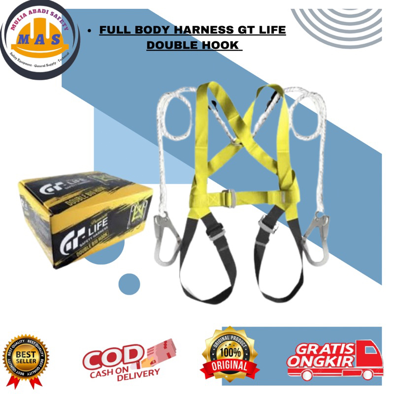 Jual FULL BODY HARNESS GT-LIFE DOUBLE BIG HOOK / Premium Gt Life Safety Harness Double Hook ...
