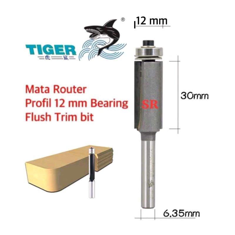 Jual Mata Router/ Profil 12 mm Bearing/ Roda/ Straight Bit With Bearing ...