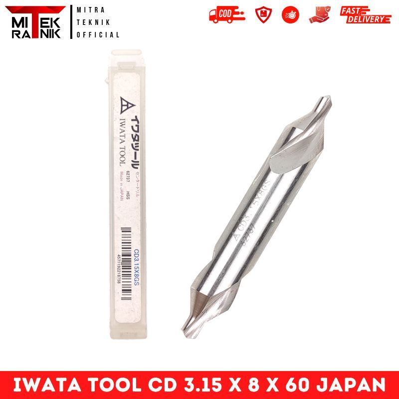 Jual Mata Bor Center Drill 3.15mm x 8mm Sudut 60 Derajat IWATA TOOL ...