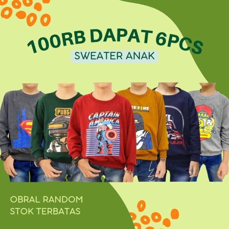 Jual OBRAL SWEATER ANAK 100RB DAPAT 6PC | Shopee Indonesia