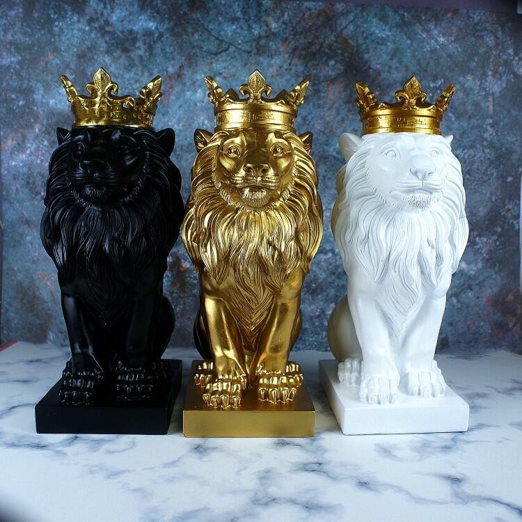 Jual Patung Raja Singa (BESAR) Emas Pajangan Singa Lion King Statue ...