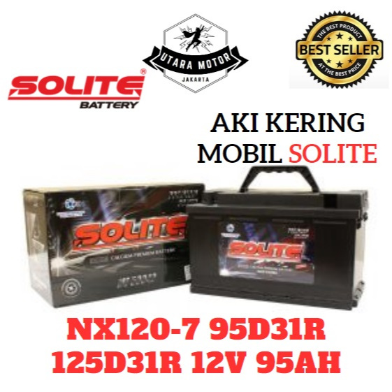 Jual SOLITE Aki Kering Mobil NX120-7 95D31R 125D31R 12V 95Ah Captiva ...