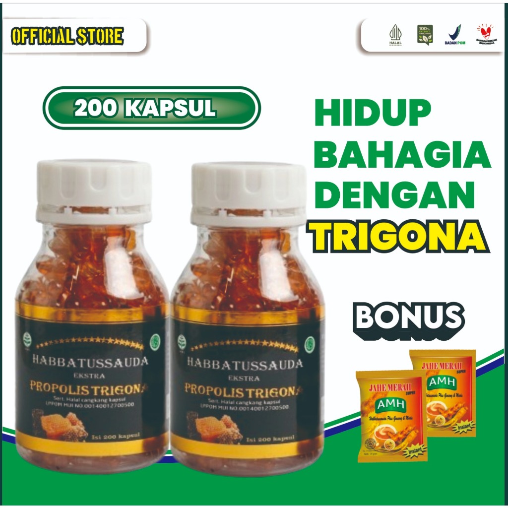 Jual HABBATUSSAUDA EXTRA PROPOLIS TRIGONA 200 KAPSUL ORIGINAL . TRIGONA ...
