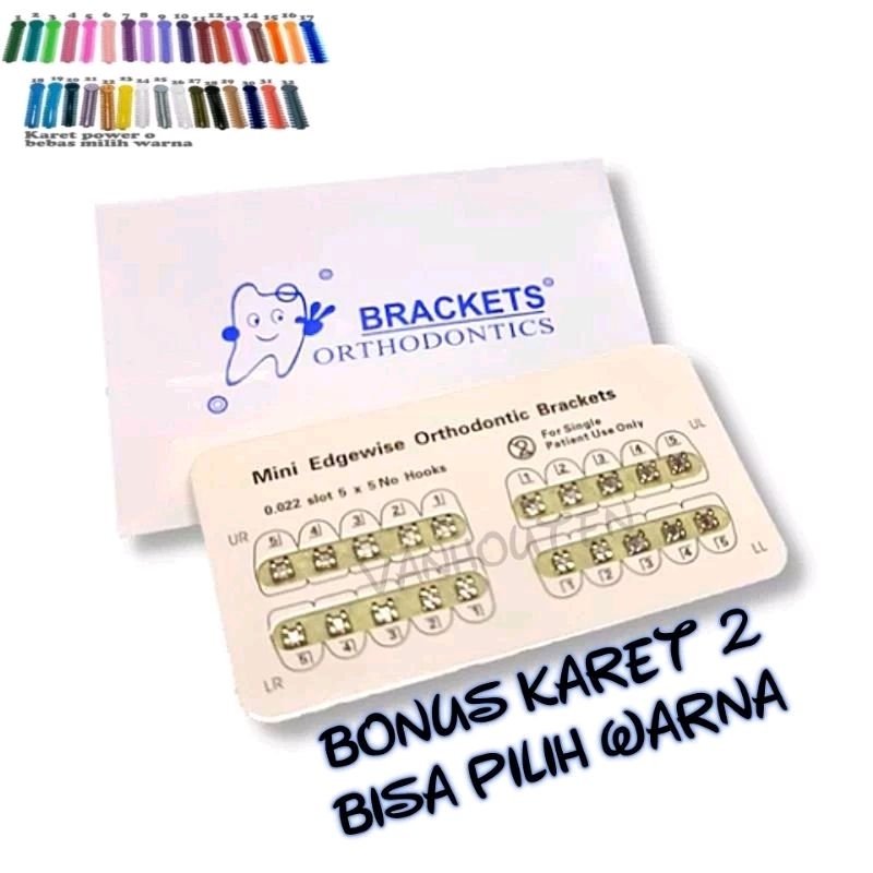Jual bracket behel gigi atas bawah & atas aja bonus karet 2 | Shopee ...