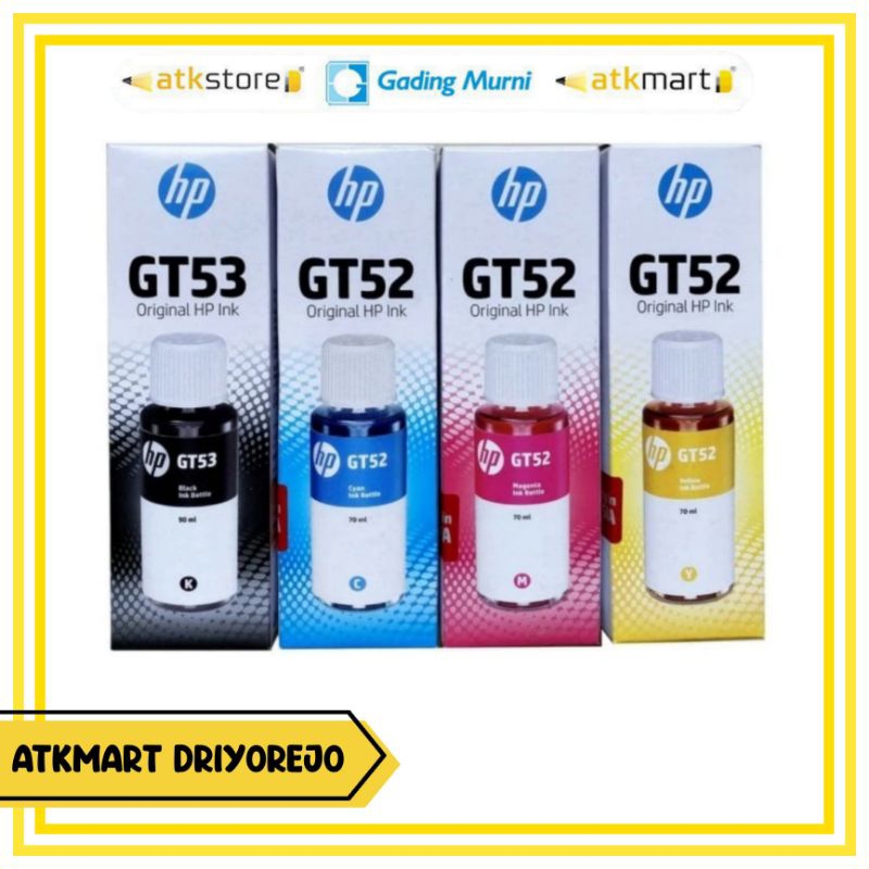 Jual TINTA PRINTER HP GT-52 YELLOW CYAN MAGENTA ORIGINAL INK COMPATIBLE ...