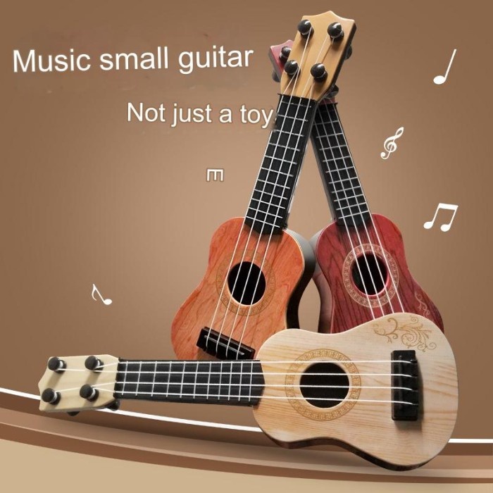 Jual Mainan Gitar Anak Model Kayu Senar Mainan Edukasi Musik Ukulele ...