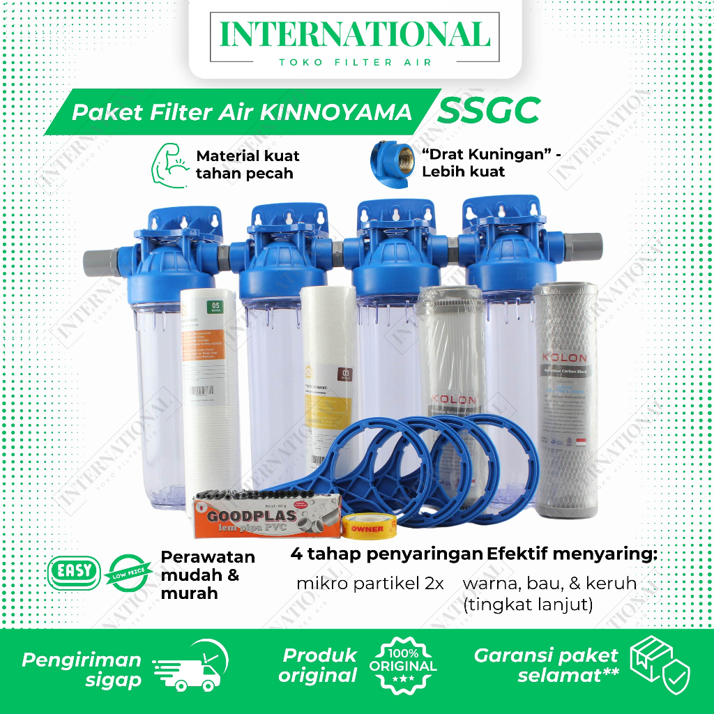 Jual Paket Filter Air 10" Siap Pakai / Filter Air Sumur Keruh Berbesi ...