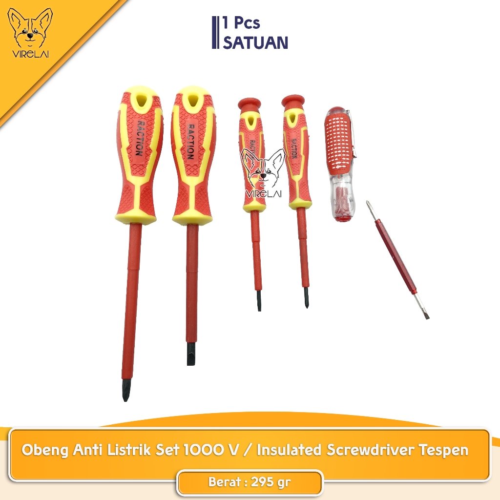 Jual Obeng Anti Listrik / Anti Konslet Set 1000V / Insulated ...
