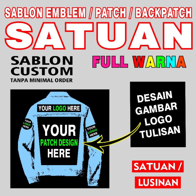 Jual Custom Emblem / Patch / Backpatch Satuan | Shopee Indonesia
