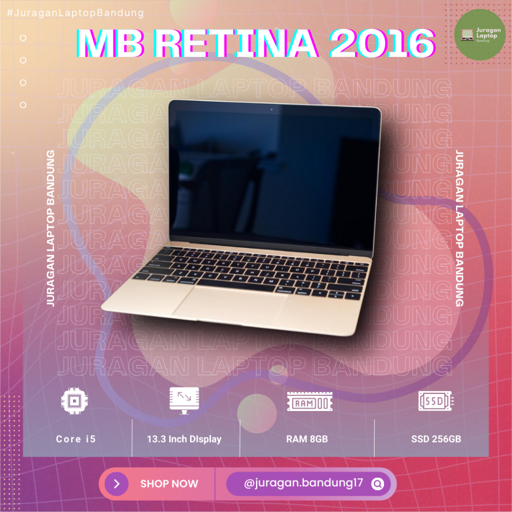 Jual Laptop MB Pro 13" RETINA 2016, Intel Core i5, RAM 8GB, SSD 256GB ...