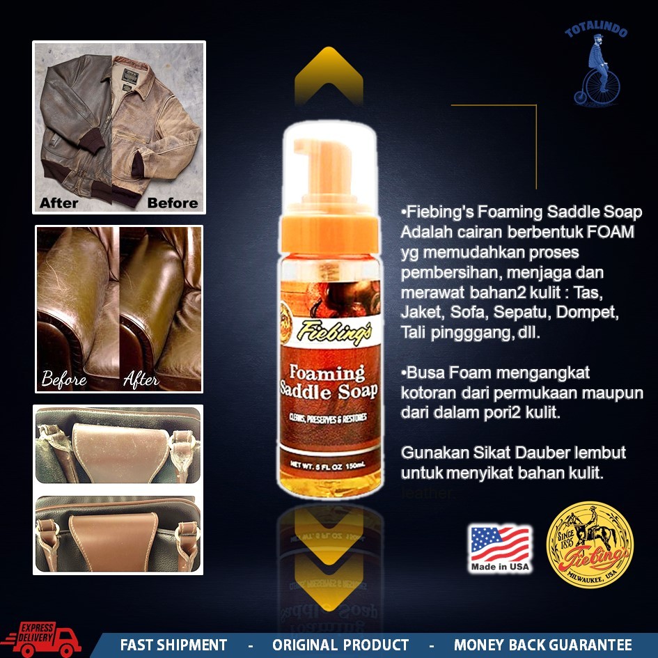 Jual Fiebings Foaming Saddle Soap | Sabun Pembersih Kulit Semprot Foam ...
