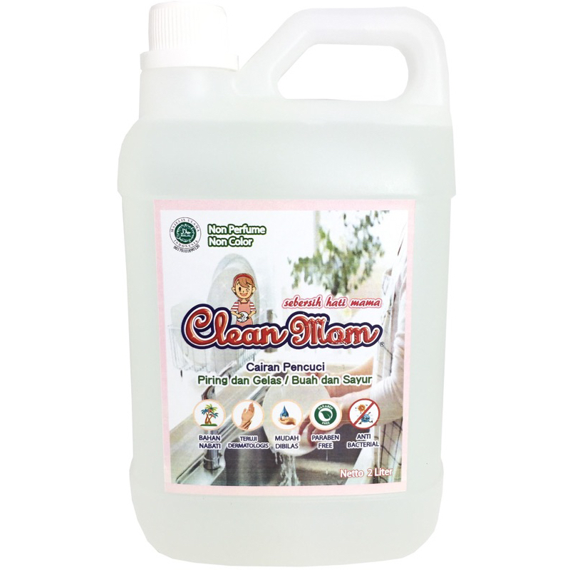 Jual Dishwashing Clean Mom Pencuci Piring & Pencuci Botol Bayi 2 liter ...