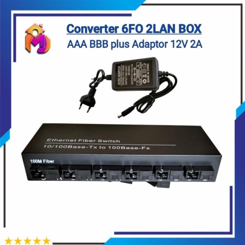 Jual Converter HTB 6Fo 2Lan Box Plus Adaptor | Shopee Indonesia