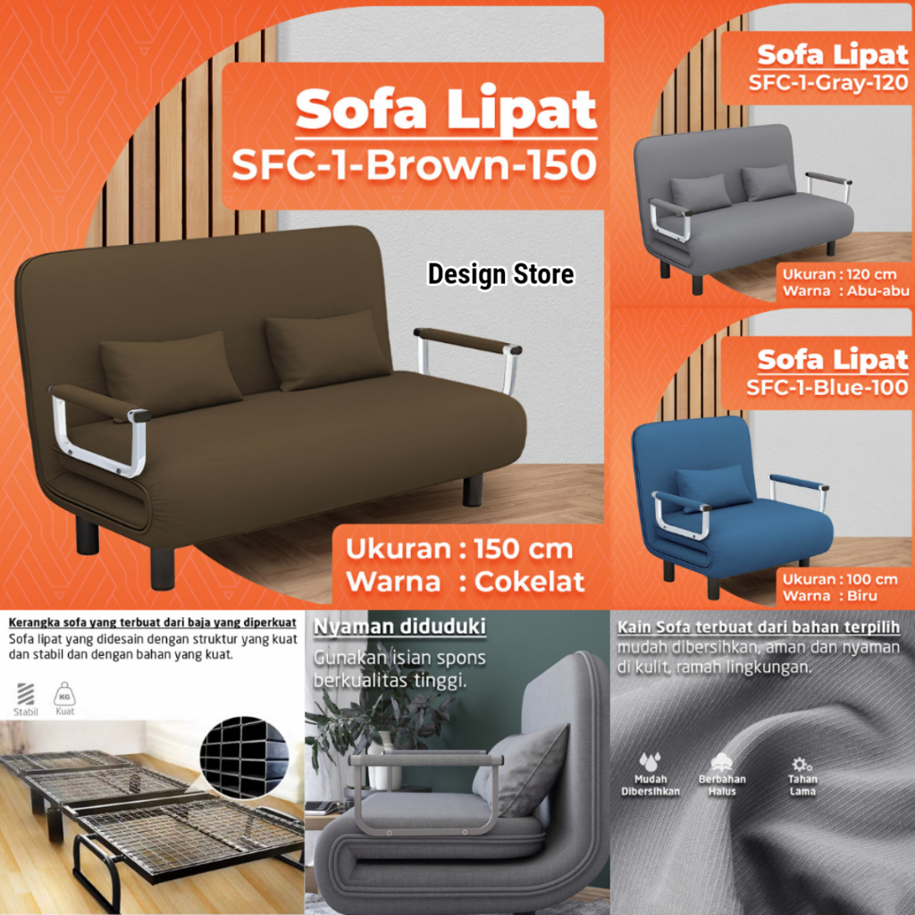 Jual Sofa Lipat Bed Modern Minimalis Serbaguna Multifungsi SFC-1 DS88 | Shopee Indonesia