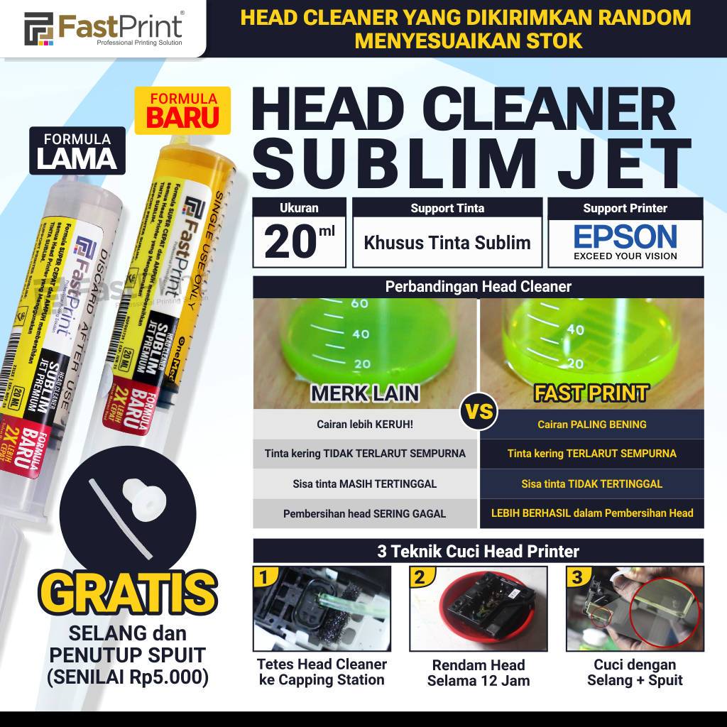 Jual Fast Print Head Cleaner Sublim Jet Premium Pembersih Printer ...