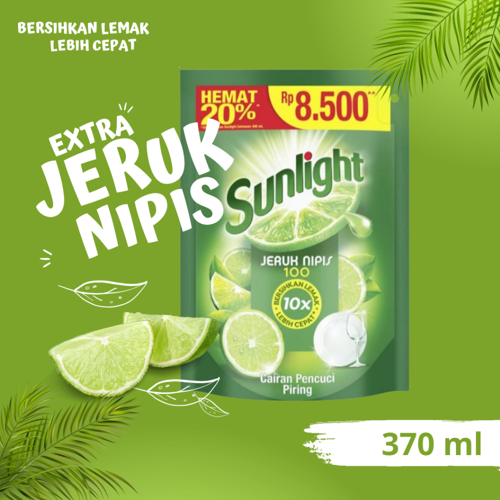 Jual Sunlight jeruk nipis 370 ml sabun cuci piring praktis | Shopee Indonesia