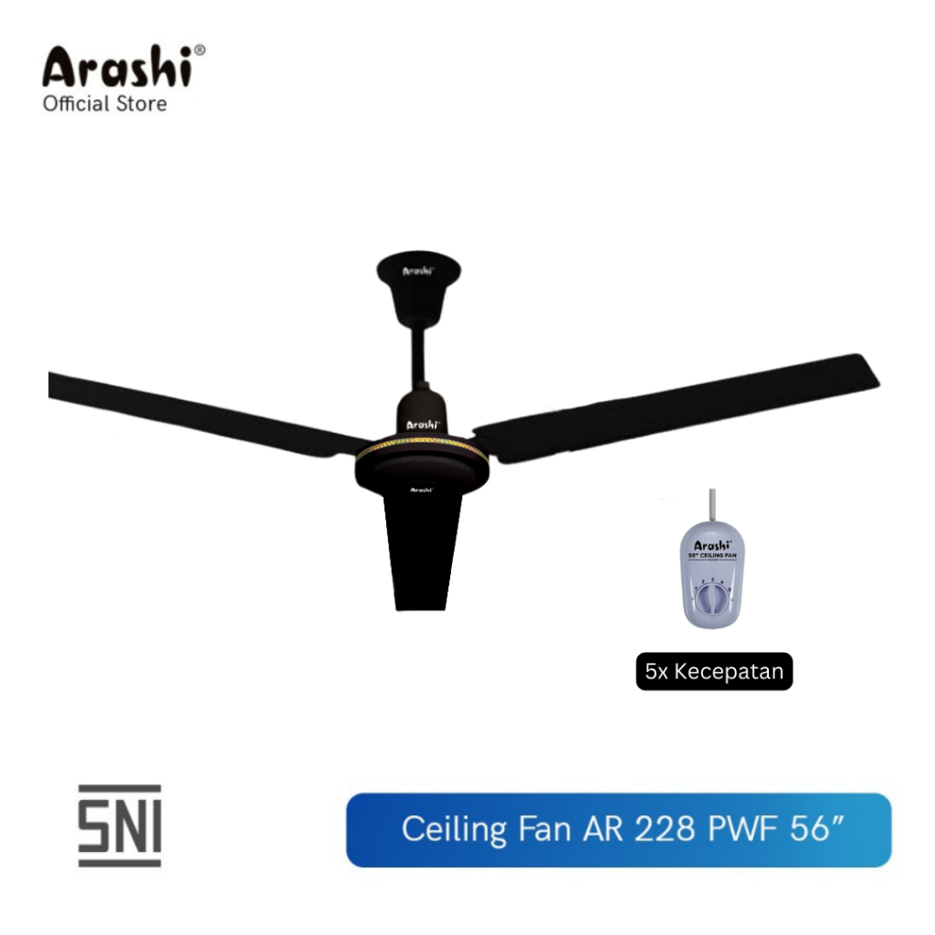 Jual Arashi Ceiling fan AR 228 PWF 56" inch Kipas Angin Platfon Gantung ...