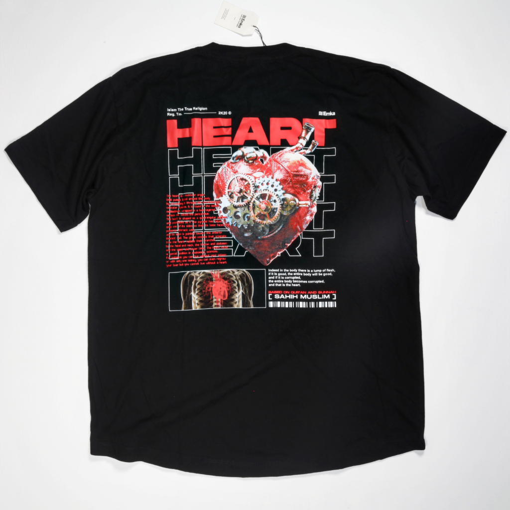 Jual Emka Clothing - Heart Hitam| Kaos Dakwah Pria - Baju Hijrah - T ...