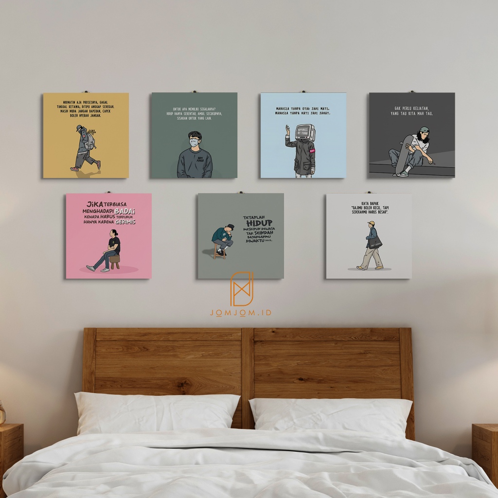 Jual POSTER KAYU KATA KATA KARTUN LUCU / HIASAN DINDING KATA KATA ...