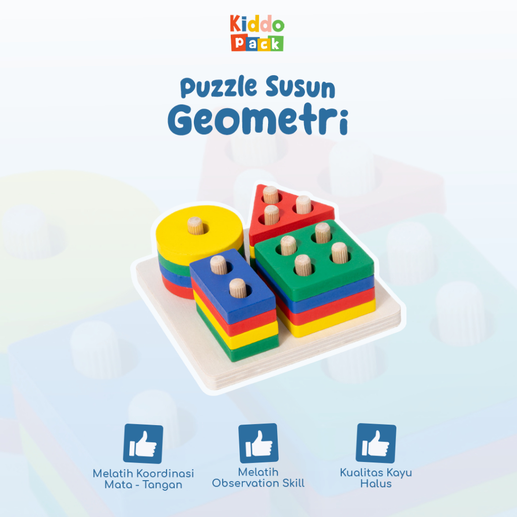 Jual KiddoPack Puzzle Geometri Premium Import / Puzzle Mainan Edukatif ...