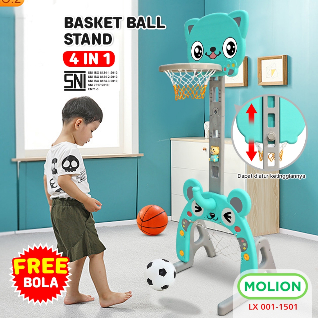 Jual MOLION SNI Mainan Ring Bola Basket Anak 4in1 Gawang Bola + Ring ...