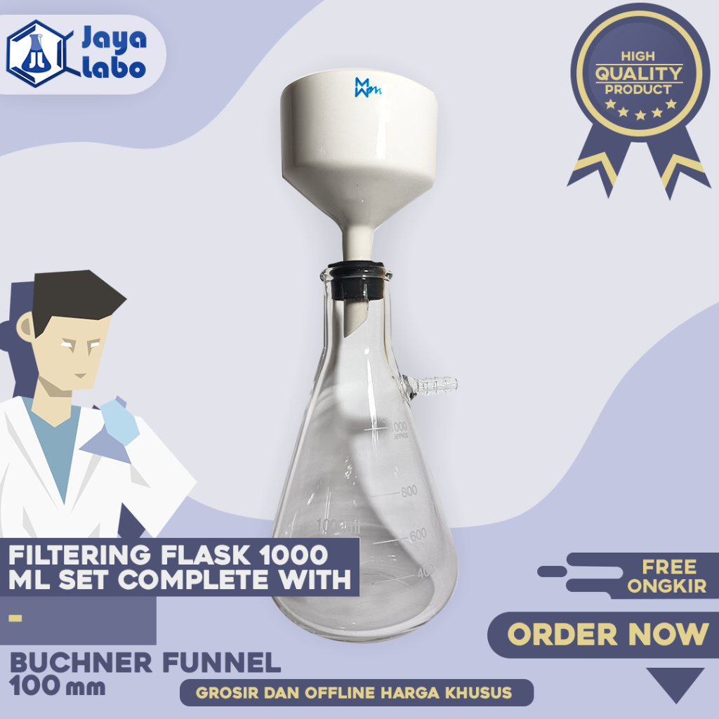 Jual RRC FILTERING FLASK Vol. 1.000 ml + Corong Buchner 10 cm | Shopee ...