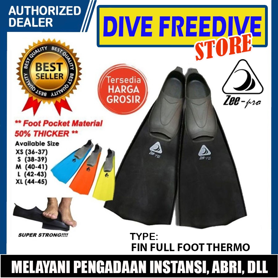 Jual Fin Full Foot Zeepro Thermo Next Rubber Eva Fins Kaki Katak Sepatu Bebek Snorkeling ...