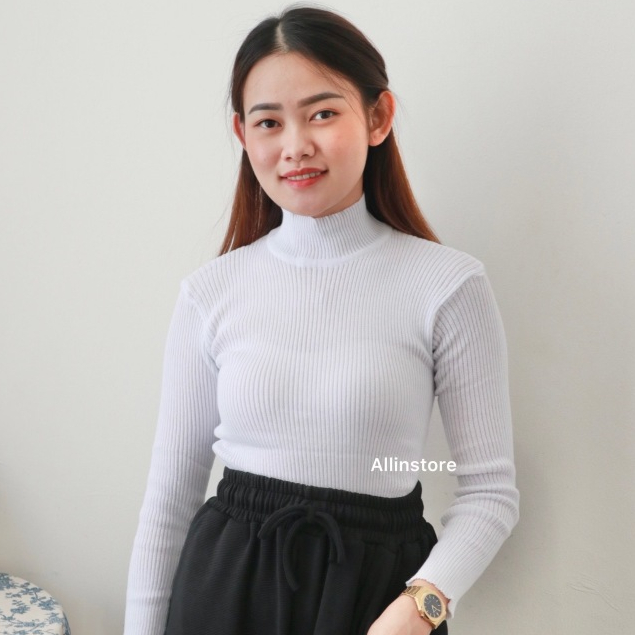Jual AIS | Turtleneck Shella - Top Knit Baju Rajut Wanita - Atasan ...