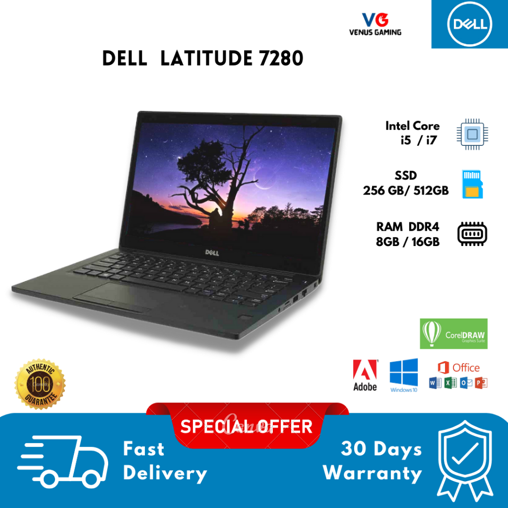 Jual Laptop Murah Dell 7280 Core i7 / i5 Gen 7 Ram 16GB SSD 256GB 12 ...
