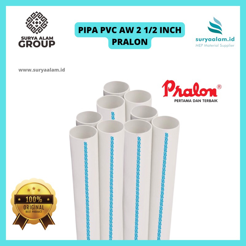 Jual PIPA PVC AW 2 1/2" PRALON | STANDART | 4 METER | Shopee Indonesia